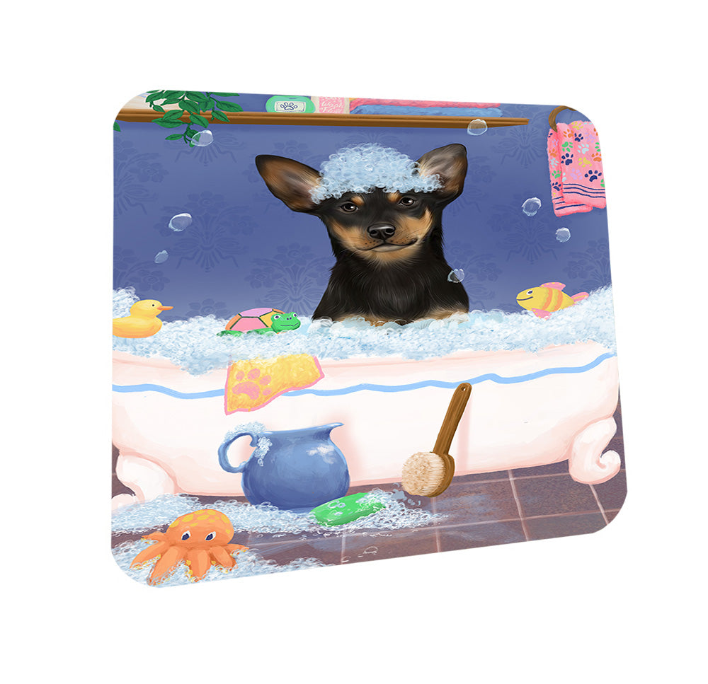 Rub A Dub Dog In A Tub Australian Kelpie Dog Coasters Set of 4 CST5725