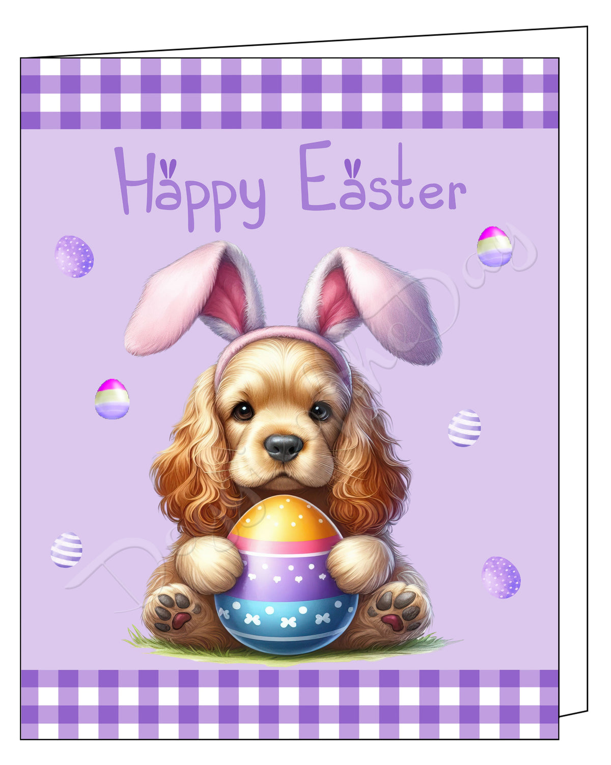 Cocker Spaniel Dog Easter Day Greeting Cards and Note Cards with Envel