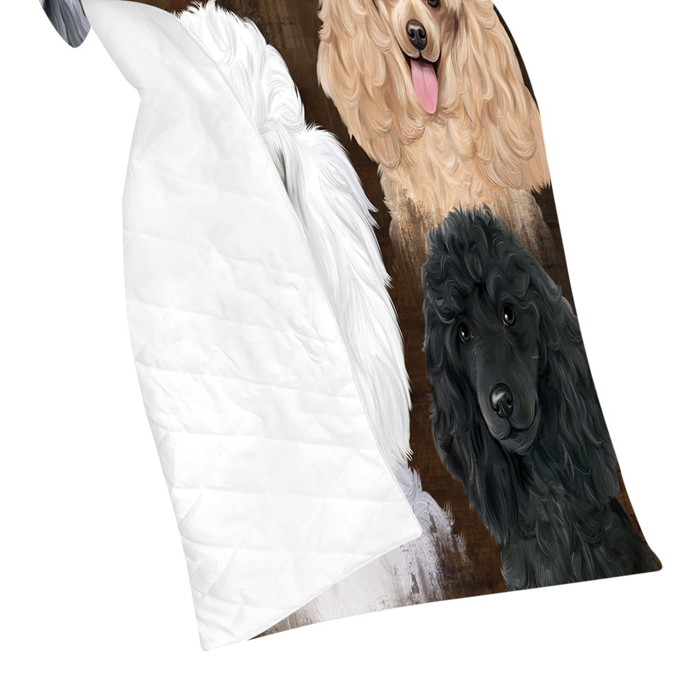 Rustic Poodle Dogs Quilt