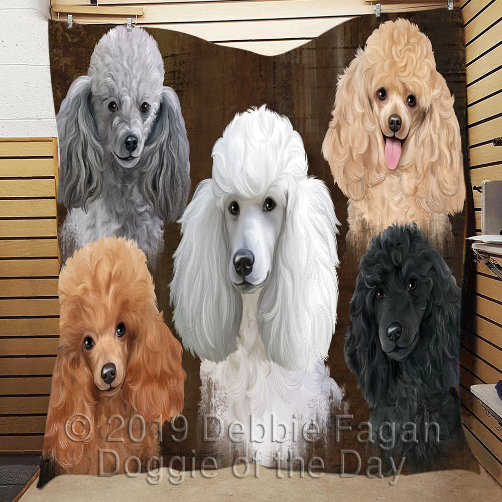 Rustic Poodle Dogs Quilt