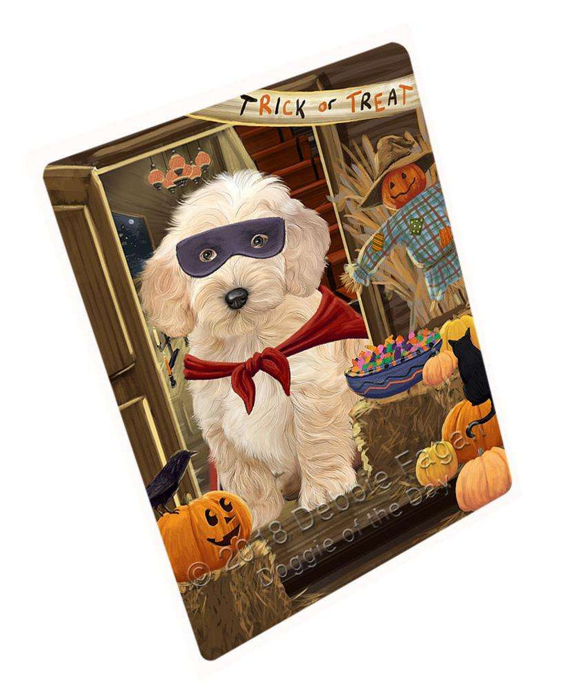 Enter at Own Risk Trick or Treat Halloween Cockapoo Dog Cutting Board