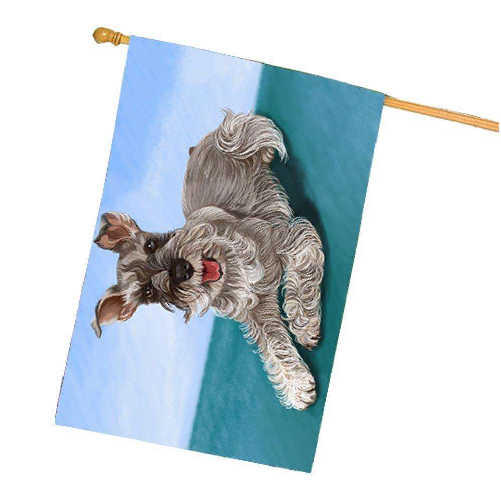 Miniature Schnauzer Dog House Flag