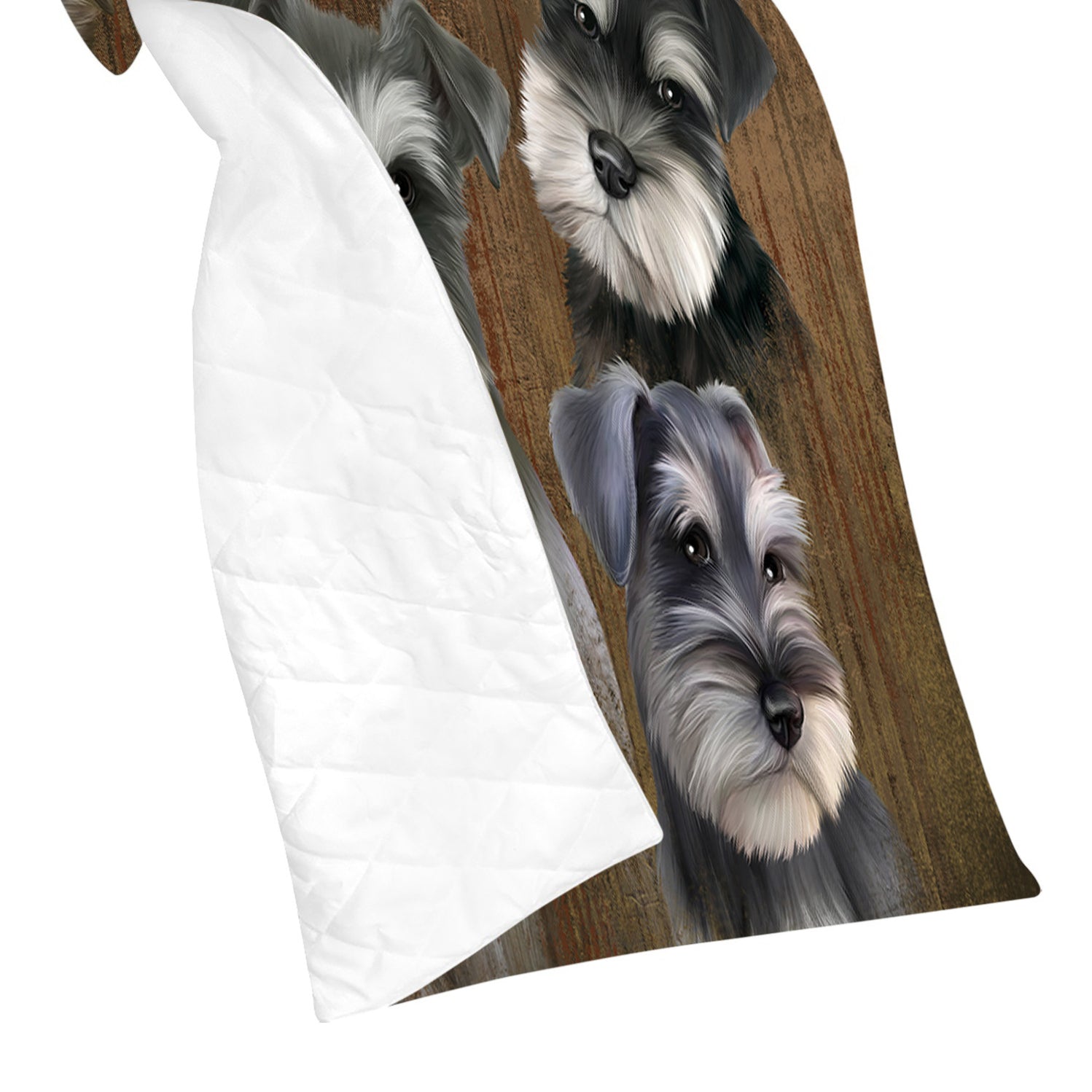 Rustic Schnauzer Dogs Quilt